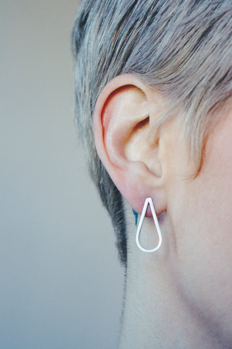 Emily Shaffer | Silver Teardrop Posts – Jessie Tobias Design Shop